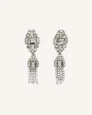 Alessandra Rich Crystal Embellished Drop Earrings