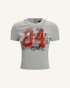 Dolce & Gabbana Jersey T-shirt With Print And Embellishments