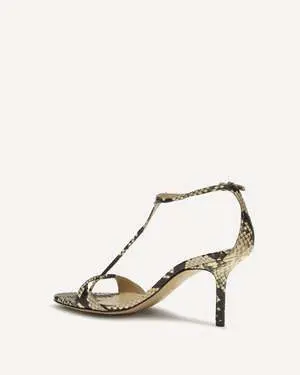 FRANCESCO RUSSO Python-print Leather Stiletto Sandals