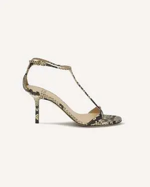 FRANCESCO RUSSO Python-print Leather Stiletto Sandals