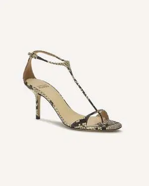 FRANCESCO RUSSO Python-print Leather Stiletto Sandals