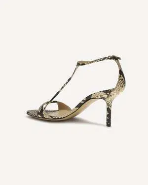 FRANCESCO RUSSO Python-print Leather Stiletto Sandals