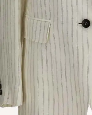 Max Mara Single-breasted Striped Linen Blazer