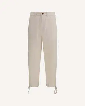 Brunello Cucinelli Linen Pants With Drawstring Hem