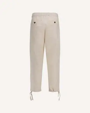 Brunello Cucinelli Linen Pants With Drawstring Hem