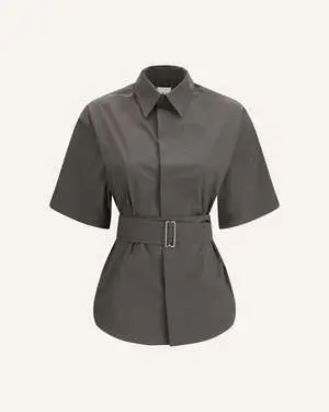 SA SU PHI Cotton Polyester Blend Belted Shirt