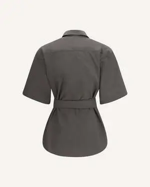 SA SU PHI Cotton Polyester Blend Belted Shirt