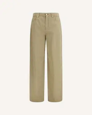 Max Mara Cotton Satin Baggy Pants - Beige