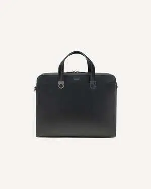 FERRAGAMO Gancini Business Handbag - Black