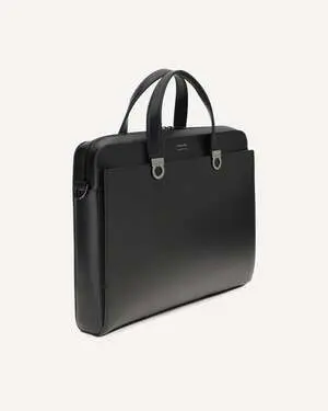 FERRAGAMO Gancini Business Handbag - Black