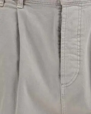 Brunello Cucinelli Stretch Canvas Tailored Pleated Pants