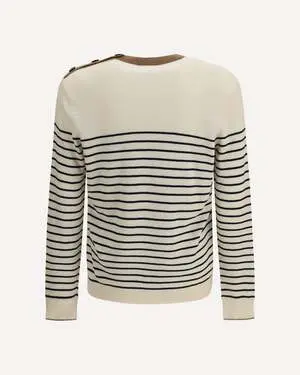 Prada Jacquard Wool And Cotton Blend Striped Sweater