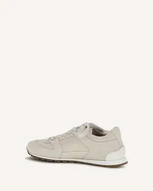 Brunello Cucinelli Suede Lace Up Sneakers - Cream