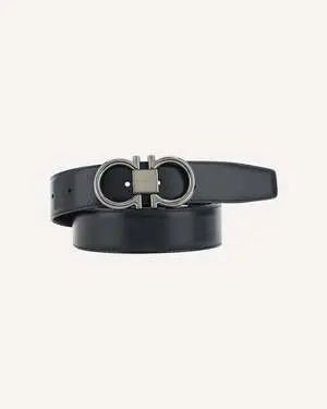 FERRAGAMO Gancini Leather Belt - Black