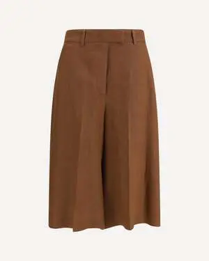 LARDINI Straight-leg Bermuda Shorts With Pleats In Twill