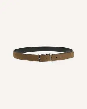 TOM FORD Suede Belt With Silver-tone Buckle