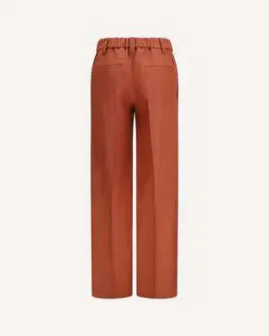 Brunello Cucinelli Wide-leg Linen Pants With Elastic Waistband