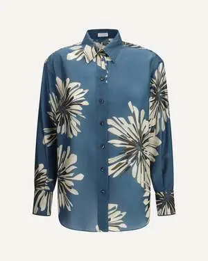 Brunello Cucinelli Floral Silk Shirt