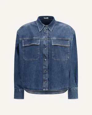 Brunello Cucinelli Denim Shirt With Jewel Details