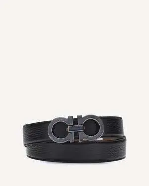 FERRAGAMO Gancini Reversible Belt - Black