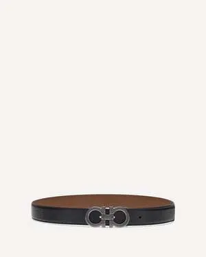FERRAGAMO Gancini Reversible Belt - Black