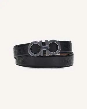 FERRAGAMO Gancini Reversible Belt - Black
