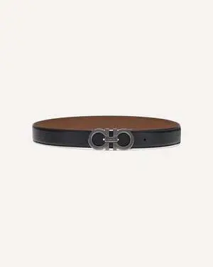 FERRAGAMO Gancini Reversible Belt - Black