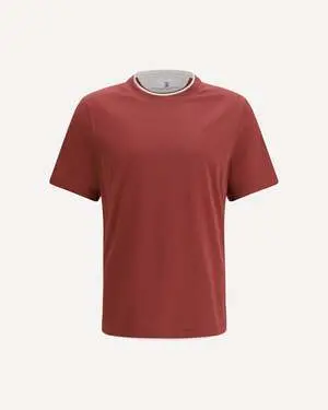Brunello Cucinelli Cotton T-hirt - Bordeaux