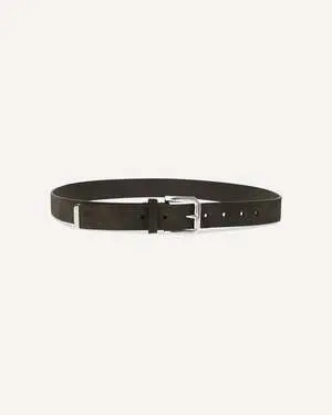 Brunello Cucinelli Suede Belt With Antique Gold-plated Buckle