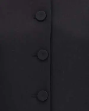 Chloé Collarless Fitted Jacket In Wool Crêpe - Black