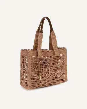 Chloé East-west Summer Banana Raffia Tote Bag - Beige