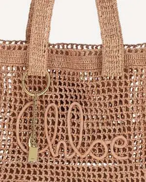 Chloé East-west Summer Banana Raffia Tote Bag - Beige