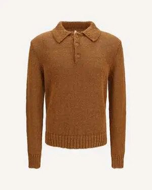 SUNFLOWER Buttoned Polo - Brown