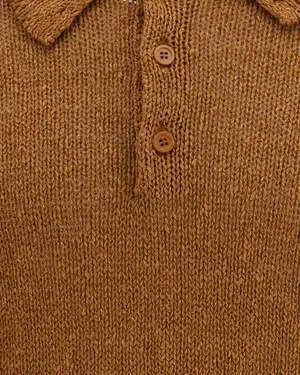 SUNFLOWER Buttoned Polo - Brown