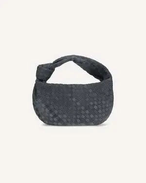 Bottega Veneta Jodie Shoulder Bag In Denim-effect Suede - Grey