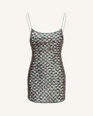 Oseree Sequined Chess Mini Dress