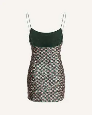 Oseree Sequined Chess Mini Dress