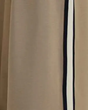 Max Mara Wide Leg Cotton Jersey Pants With Side Bands - Beige