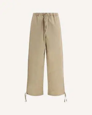 FERRAGAMO Loose-fit Cotton Canvas Pants With Drawstring Detail