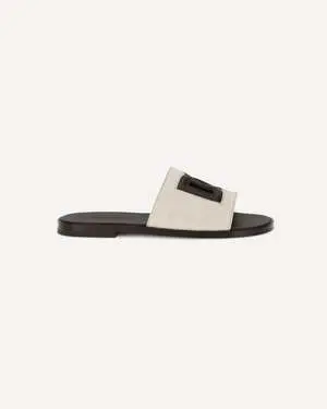 Dolce & Gabbana Canvas Slide Sandals