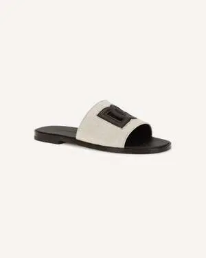 Dolce & Gabbana Canvas Slide Sandals