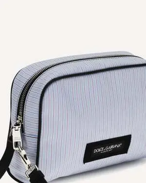 Dolce & Gabbana Striped Poplin And Leather Handbag