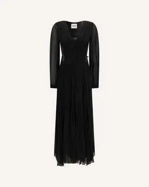 MARANT ETOILE Marant Étoile Buttoned Sheer Long Dress - Black