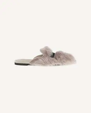 Dolce & Gabbana Sheepskin Mules - Grey