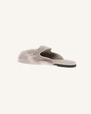 Dolce & Gabbana Sheepskin Mules - Grey