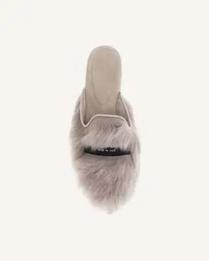 Dolce & Gabbana Sheepskin Mules - Grey