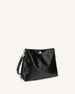 Dolce & Gabbana Large Vittoria Leather Shoulder Bag - Black