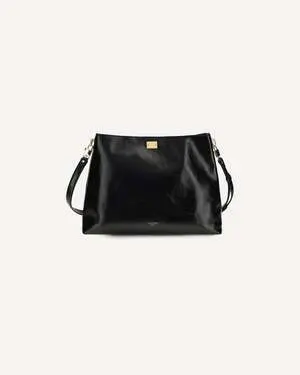Dolce & Gabbana Large Vittoria Leather Shoulder Bag - Black