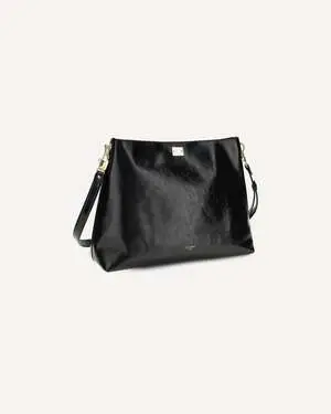 Dolce & Gabbana Large Vittoria Leather Shoulder Bag - Black
