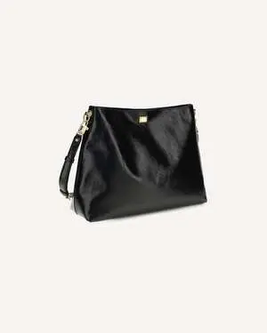Dolce & Gabbana Large Vittoria Leather Shoulder Bag - Black